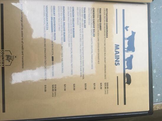 Menu at Dunsandel Tavern pub & bar, Dunsandel, Main S Rd