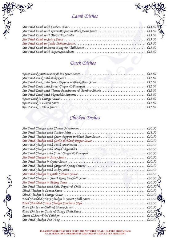 Menu at Maplewood Restaurant, Widnes, Warrington Rd