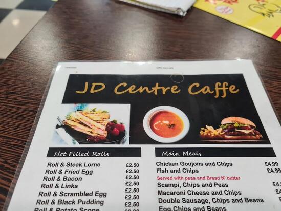 Menu at Centre Cafe, Glasgow, 3 Clyde walk
