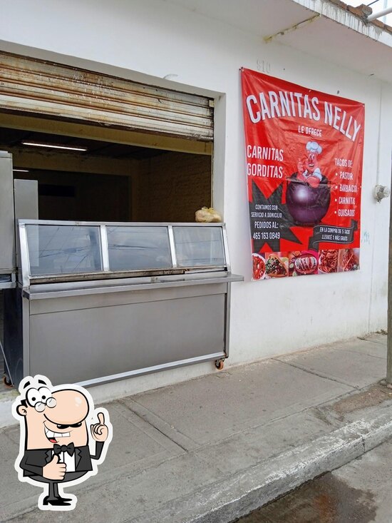 Menu at Carnitas Nelly restaurant, Pabellón de Arteaga