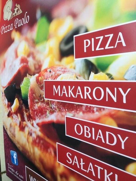 Menu at Paolo restaurant, Zabierzów