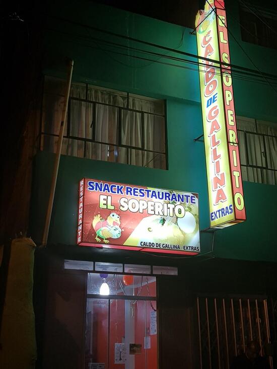 Menu at El Soperito Puno restaurant, Puno