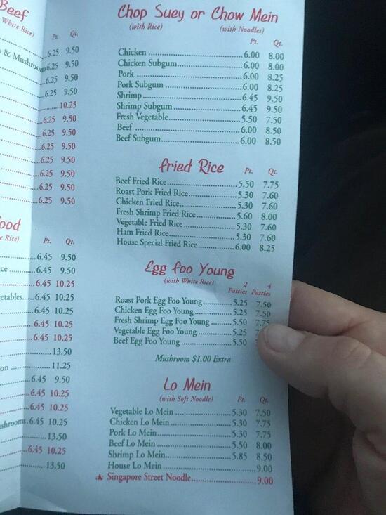 Carta del restaurante China Chef, Romulus, Wayne Rd