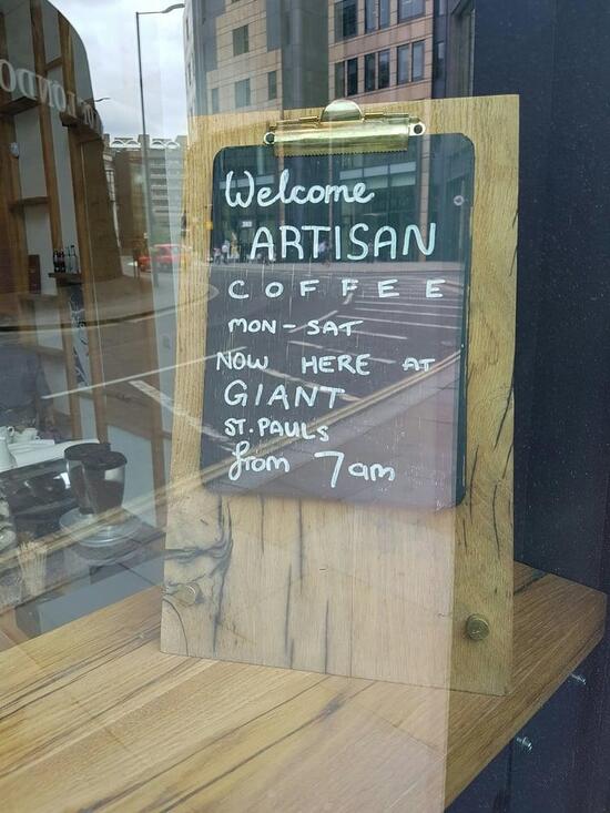 Carta del café Giddy Up Coffee @ GIANT, Londres, 206 Aldersgate St