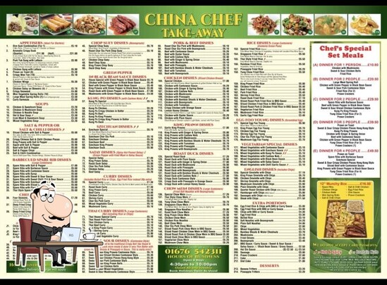 Menu at China Chef fast food, Coventry, Sycamore Corner Arley