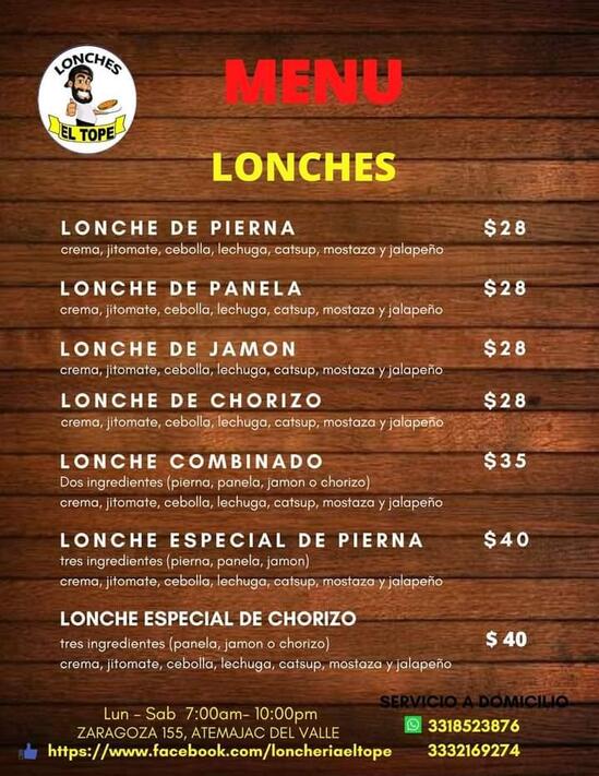 Menu at MR. TRAGON cubanas & burger restaurant, Guadalajara