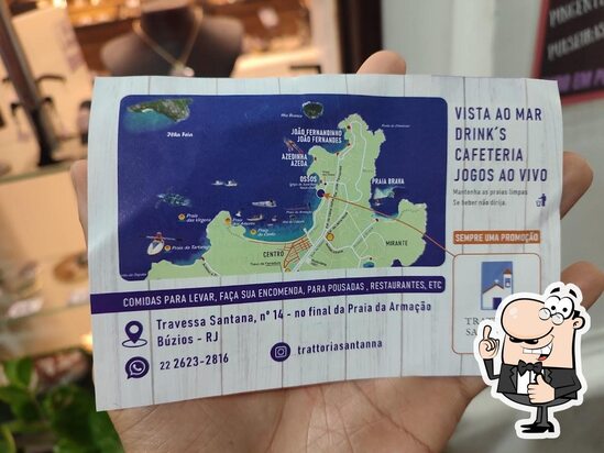 Menu at Trattoria Sant'Anna restaurant, Armação dos Búzios