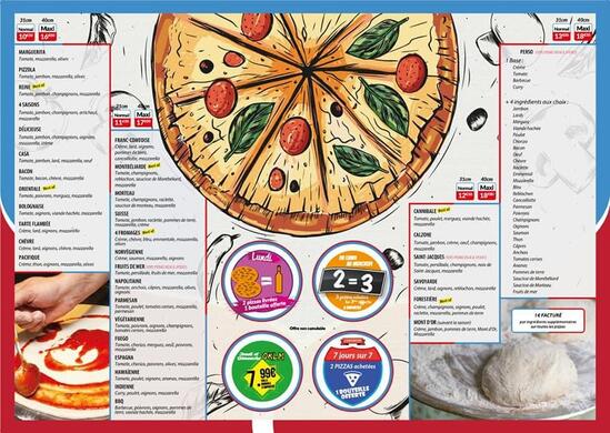 Menu au La Casa Pizzeria, Belfort