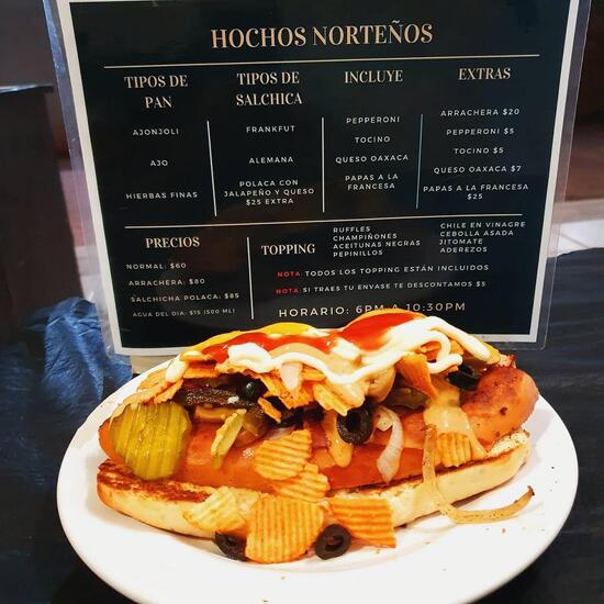 Menu at Hochos Norteños restaurant, Puentecillas