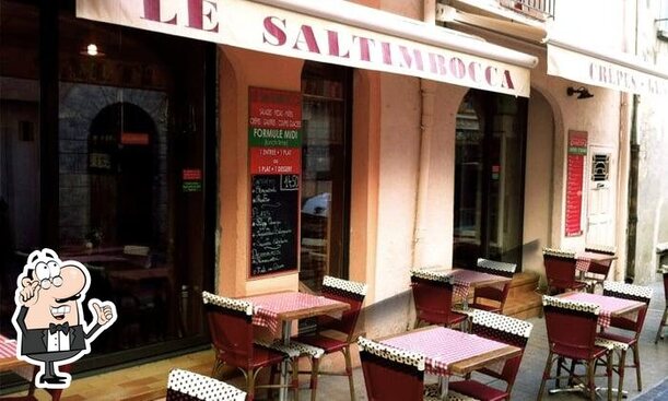 Menu at Le Saltimbocca pizzeria, Collioure