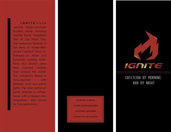 Menu at Ignite PH restaurant, Muntinlupa