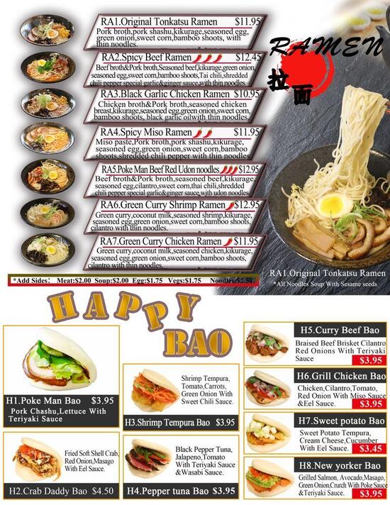 Menu at Poke Man restaurant, Conroe
