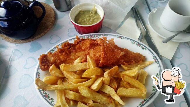 Menu at Leeds Fisheries cafe, Scarborough