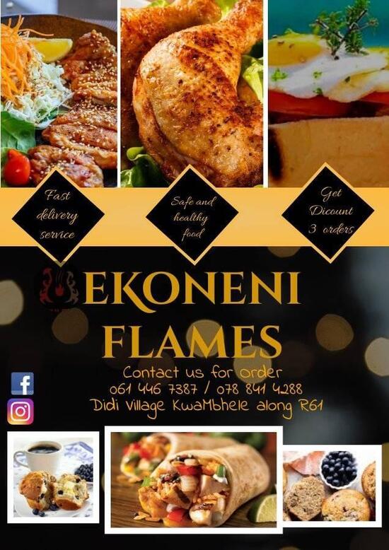 Menu at Ekoneni Flames restaurant, Bizana, Didi Village KwaMbhele