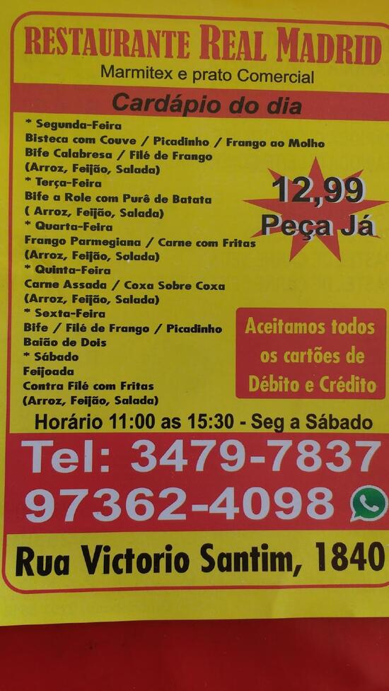 Restaurante - Real Madrid, São Paulo - Avaliações de restaurantes