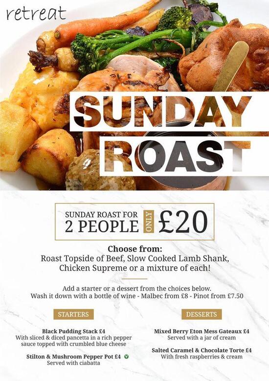 Menu at Retreat Adlington pub & bar, Chorley