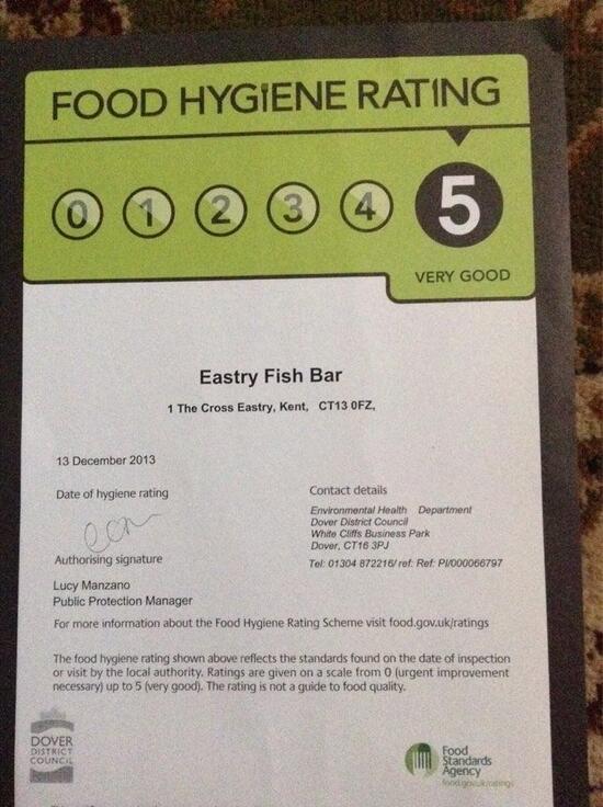 Menu at Eastry Fish Bar, Sandwich