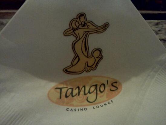 Menu at Tango’s Lounge restaurant, Atlantic City