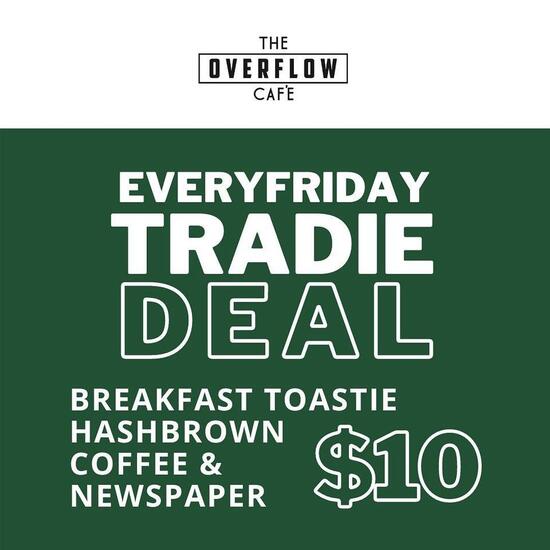 Menu at The Overflow Cafe, Beechboro