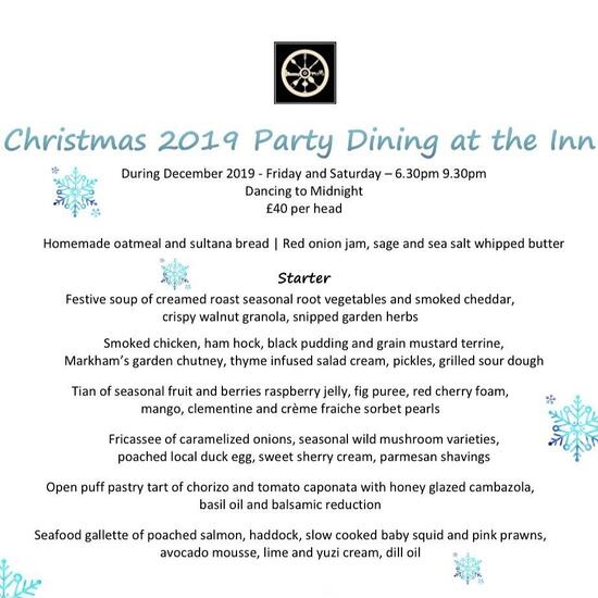 Menu at Markham Moor Inn restaurant, West Drayton