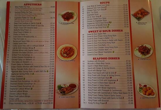 Menu at Golden Palace restaurant, Oxted, 40 Station Rd W