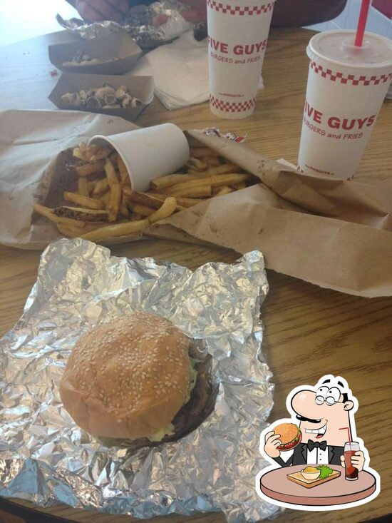 Menu at Five Guys fast food, Port Coquitlam