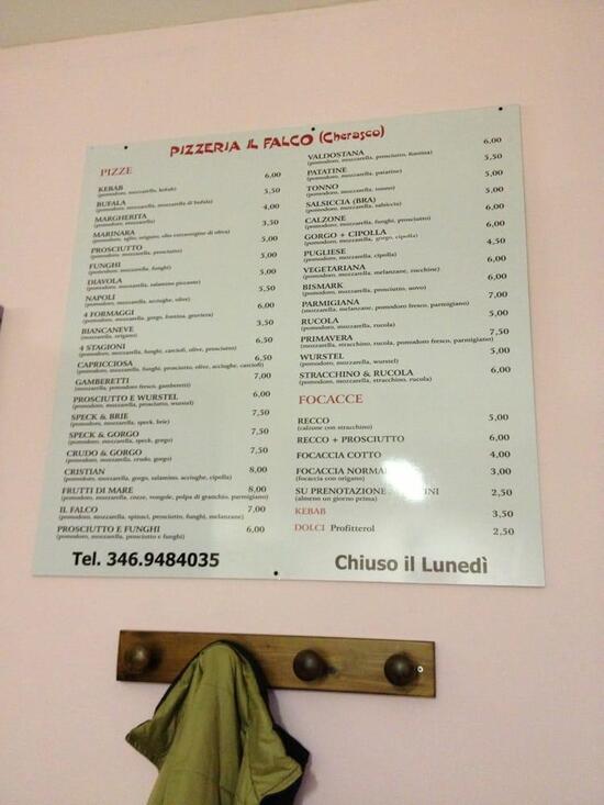 Menu da il Falco, Cherasco