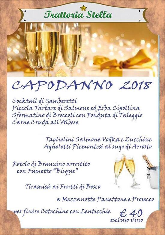 Menu at Trattoria Stella restaurant, Brebbia