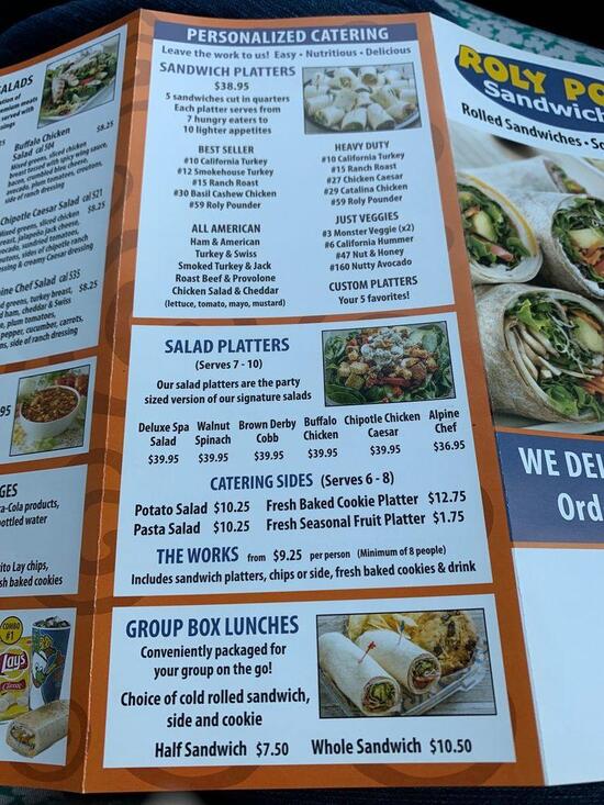 Menu at Roly Poly Sandwiches fast food, Ruston