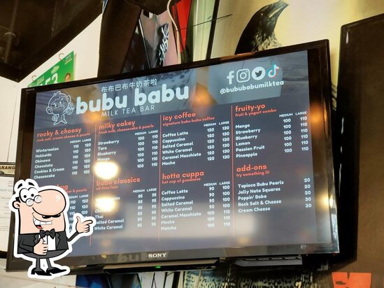 Carta de Bubu Babu Milk Tea Bar, Parañaque