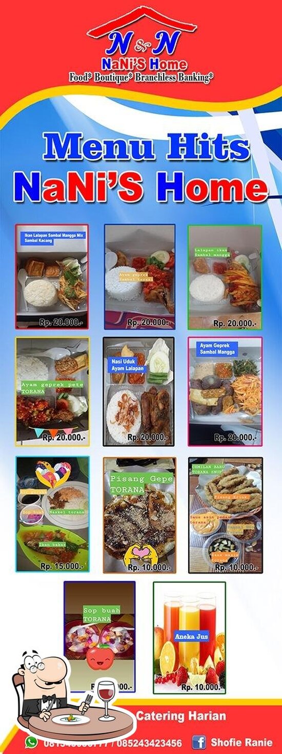 Menu at NaNi's Home cafe, Teluk Ambon