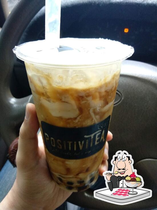 Carta del café Positivitea at Holy Family Village, Taguig