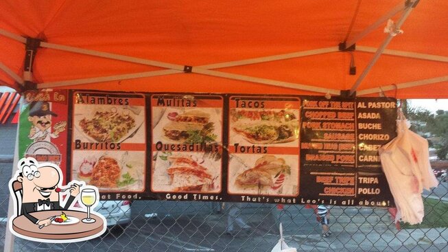 Menu at Leos Taco Truck, Los Angeles