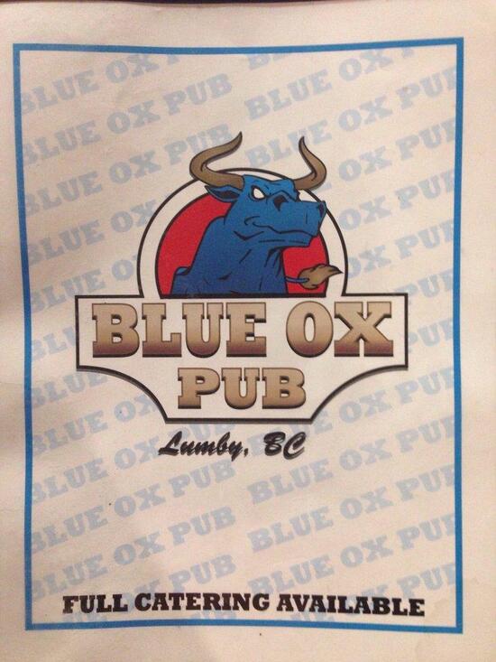 Menu at Blue Ox Pub, Lumby, Vernon St