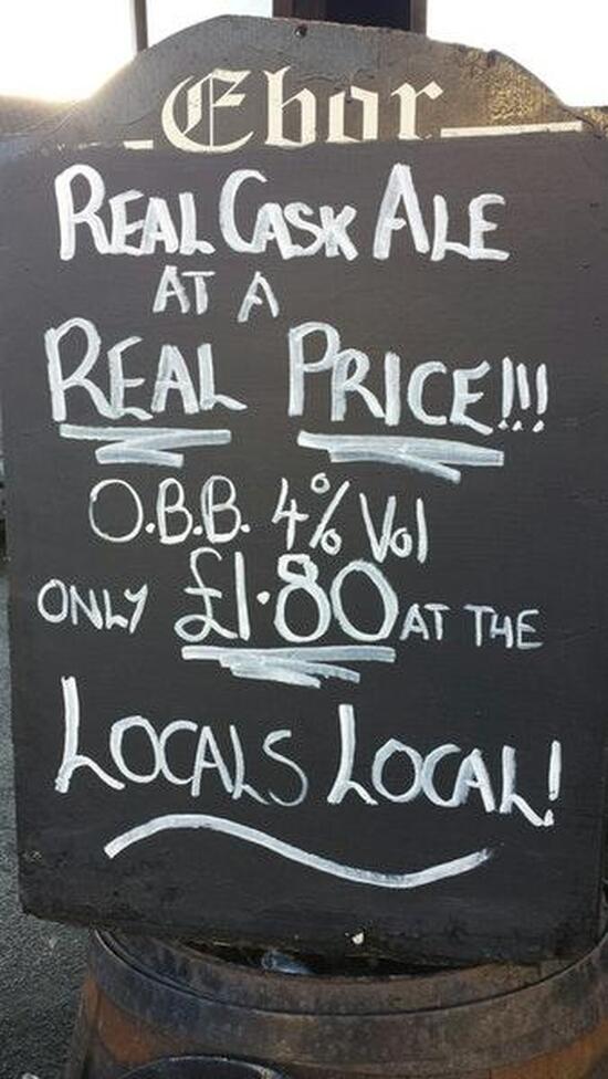 Menu at Ebor pub & bar, York, 46 Main St