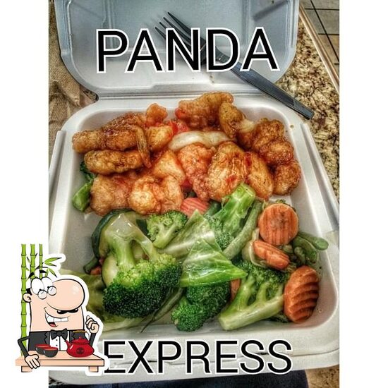 Menu at Panda Express fast food, Pico Rivera, Whittier Blvd