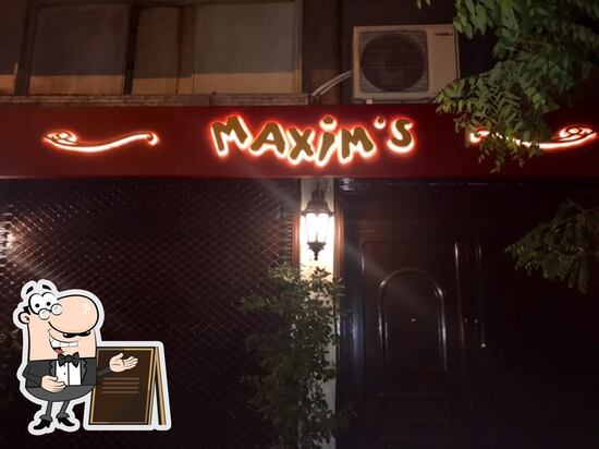 Menu at MAXiM S Athens night bar, Athens