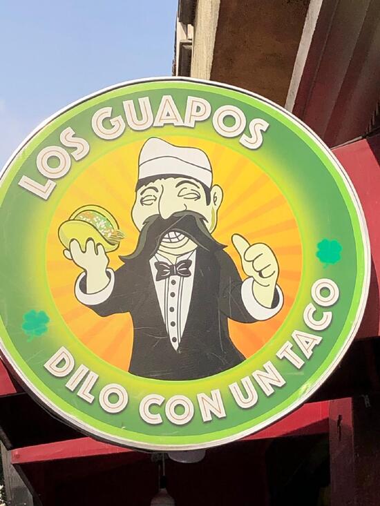 Menu at Taqueria "Los Guapos" restaurant, Mexico City, Mesones 152
