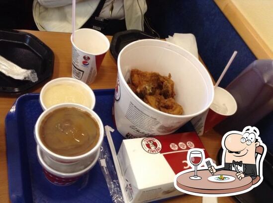 Menu at KFC fast food, Duncan, E Main St