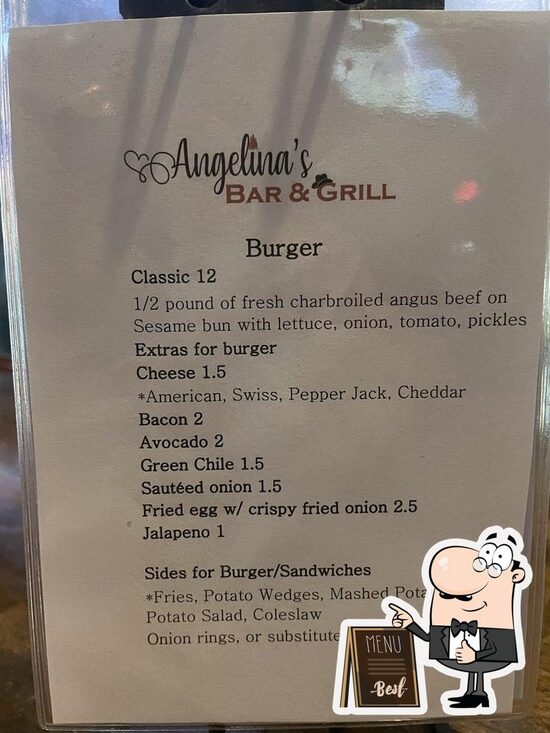 Menu at Angelina’s Bar And Grill, Oceanside