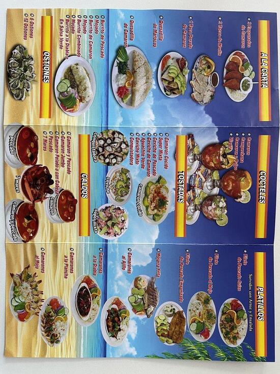 Menu at Fiesta Del Mar restaurant, Maywood