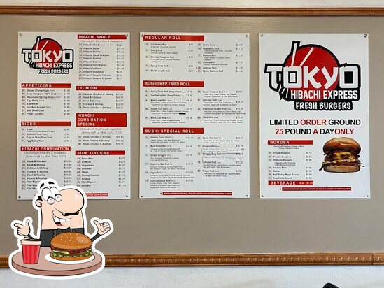 Menu at Tokyo Hibachi Express restaurant, Herculaneum
