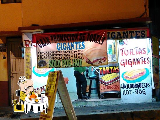 Menu at Ricas Tortas Gigantes restaurant, Mexico, Las Flores 79