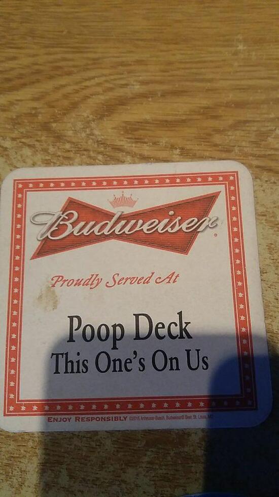 Menu at Poop Deck Bar, Omaha