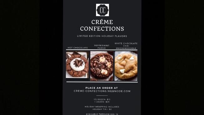 Menu at Crème Confections, Lewisville
