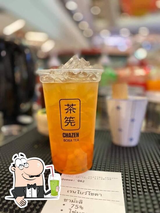 Menu at Chazen boba tea chumphon cafe, Wang Phai
