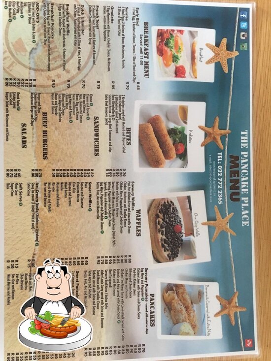 Menu at The Pancake Place restaurant, Langebaan