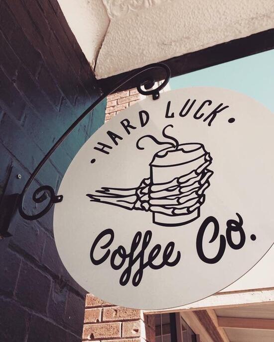 Menu at Hardluck Coffee Co. cafe, Yarrawonga