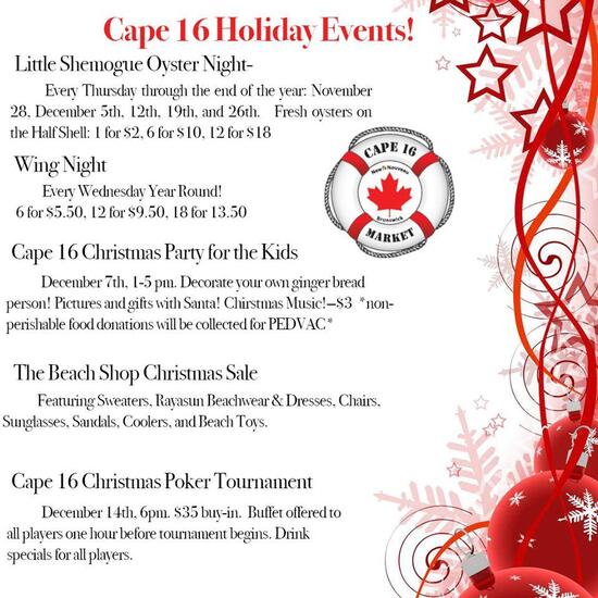 Menu at Cape 16 Market restaurant, Timber River