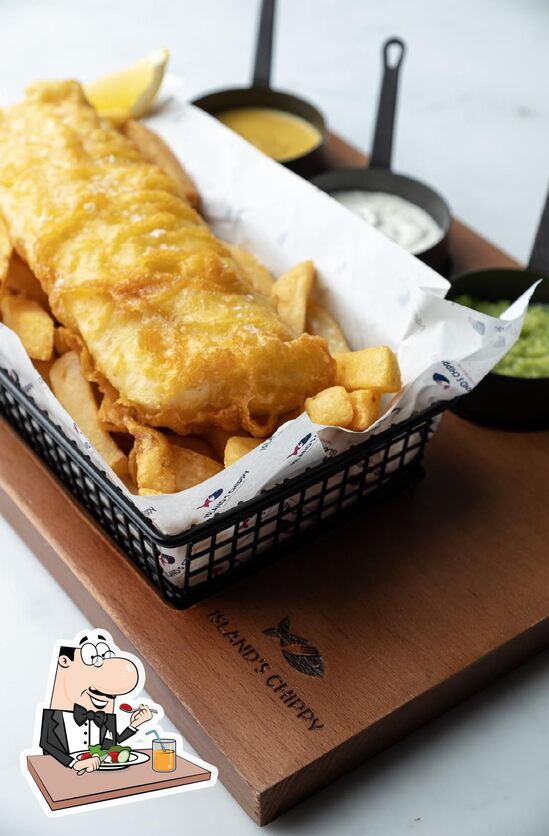 Menu at Island's Chippy restaurant, Dubai